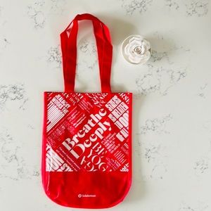 lululemon athletica | Bags | Lululemon Red Small Reusable Shopping Bag ...
